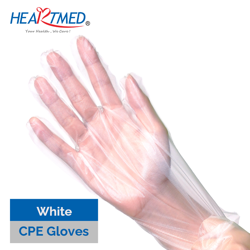 White Disposable CPE Cast Polythylene Gloves | Pidegree